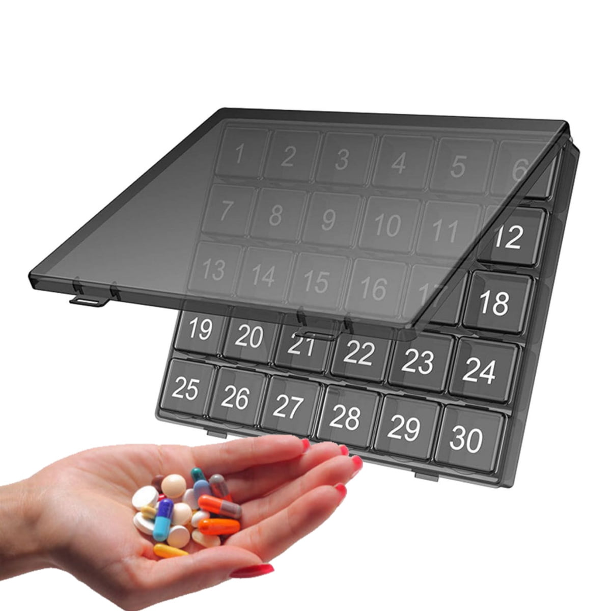 Monthly Pill Organizer Once a Day - 30 Day Pill Organizer Box Large ...