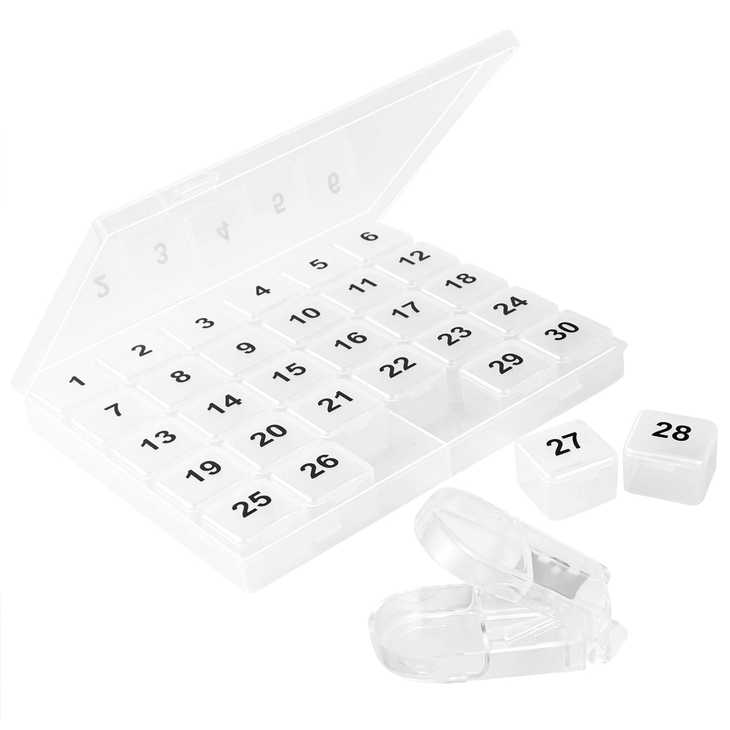 Monthly Pill Planner 1 Times a Day, 30 Day Pill Box Organizer, One ...