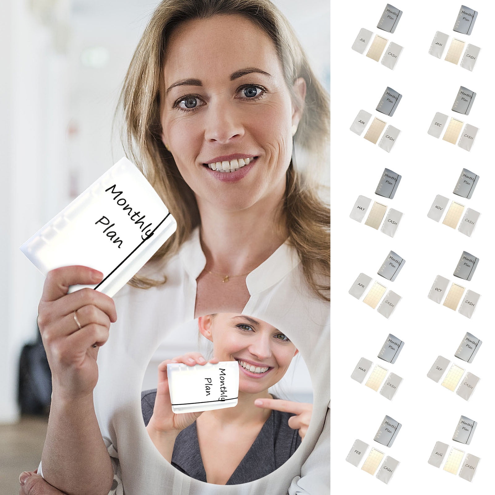 Monthly Plan Binder, Save Plan Set, Budget Envelope Note, A6 Size, Cute ...