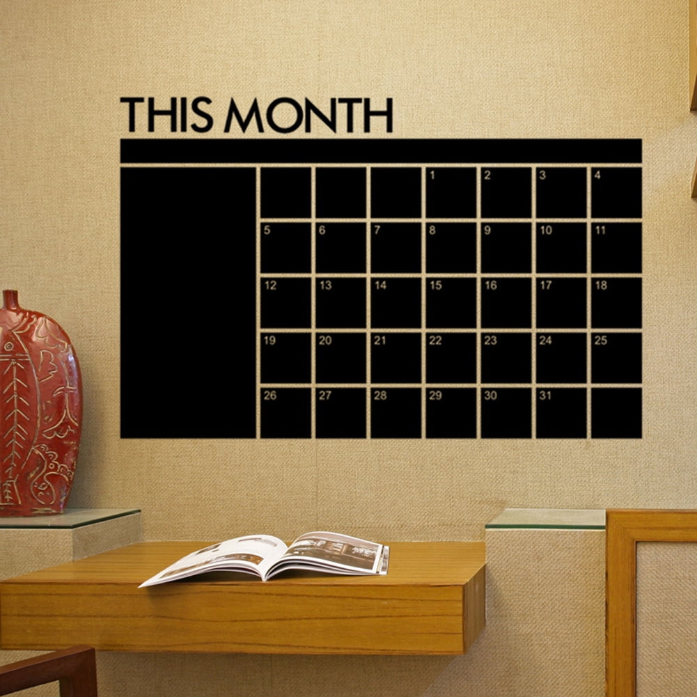Monthly Plan Calendar Chalkboard Wall Sticker MEMO Blackboard Vinyl ...