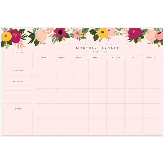 Monthly Planning Pad, Notebook - Undated -Off Sheets Notepad - Work ...