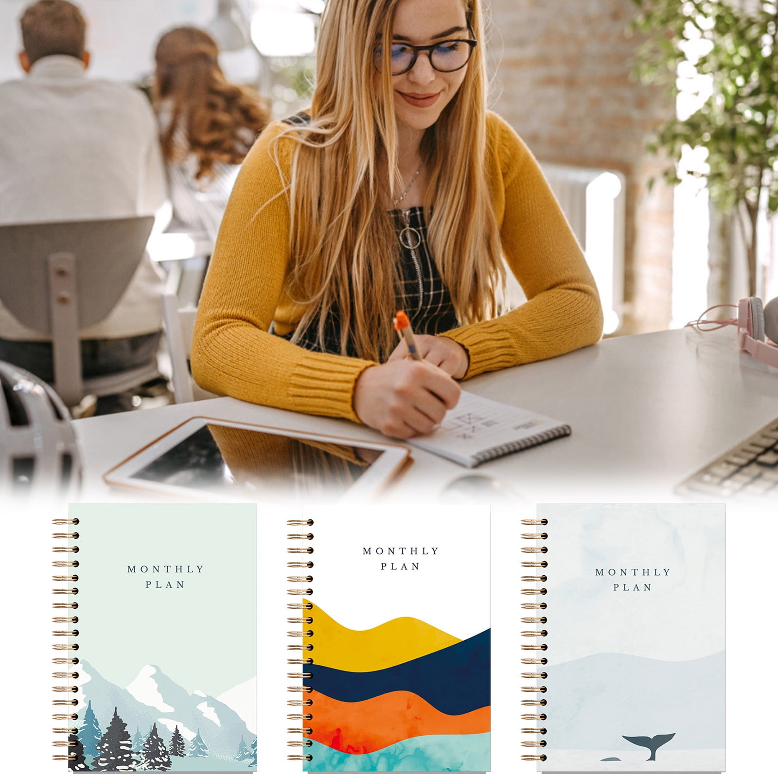 Monthly Planning Spiral Notebook, Coil Bound Design, Durable Paper ...