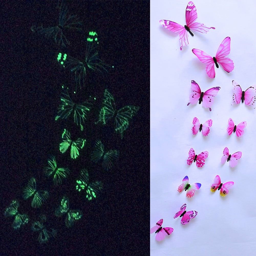 Monthly Planning Stickers Nice Stickers 12pcs Luminous Butterfly Design ...