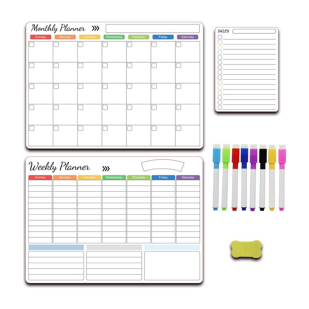 Monthly Whiteboard Calendar & Cork Boards For Walls, 23"x17" Dry Era ...