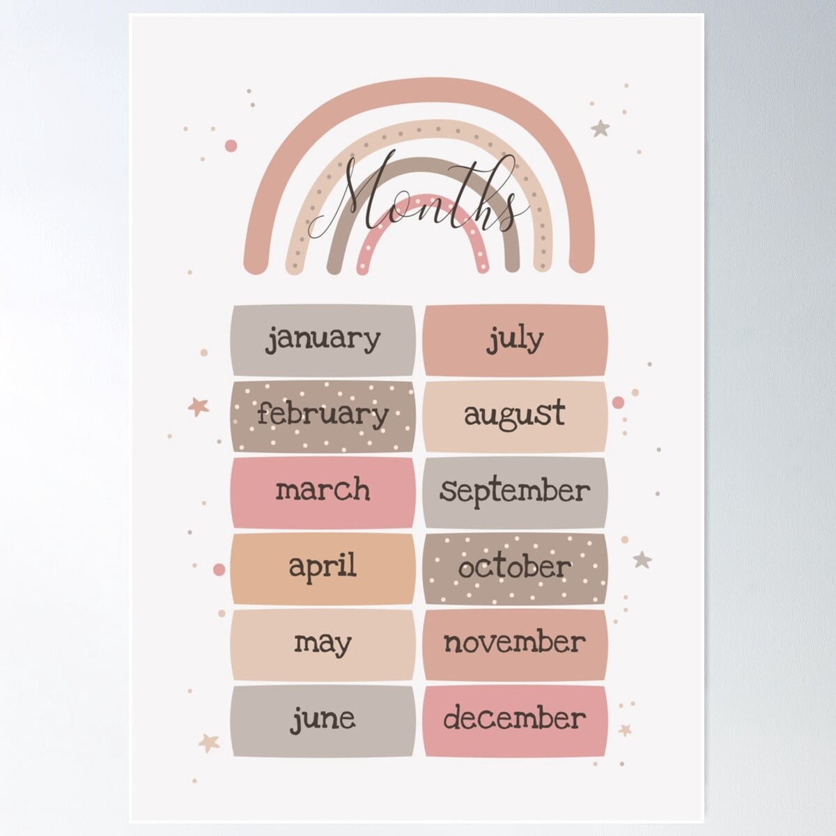 Months Beautiful Print For Little Kids - Educational Print - From ...