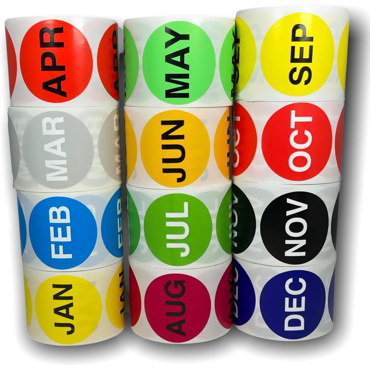 Months of The Year Labels - All 12 Months (1 Roll of Each Month) 2-inch ...