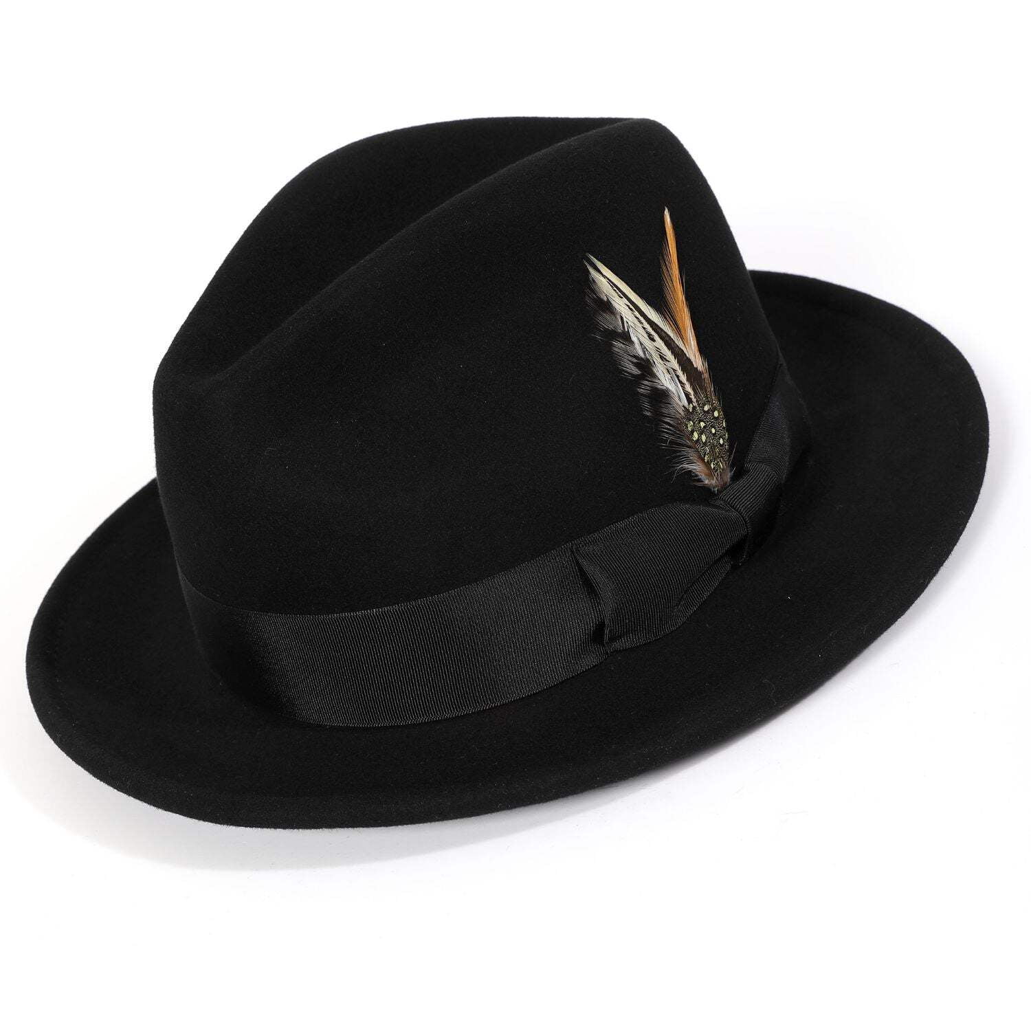 Montique Black Lightfelt 2 ВЅ Inch Wide Brim Wool Felt Pinch Hat H-60 ...