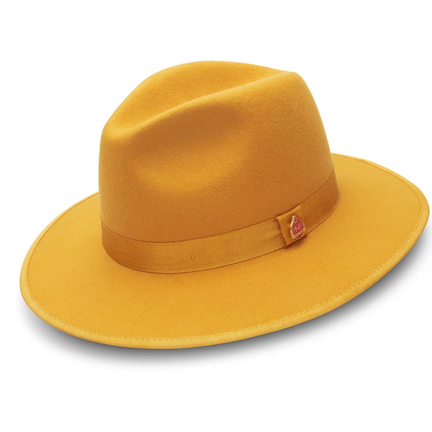 Montique Gold 3 1/8 Brim Red Bottom Wool Felt Dress Hat H-80 - Walmart.com