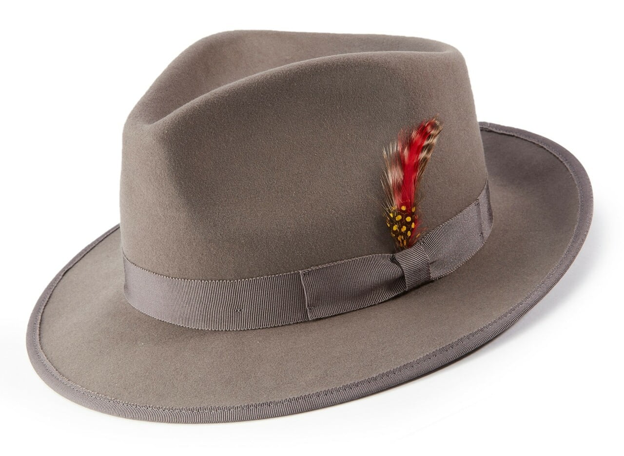 Montique Grey Color Varifelt 2 1/3" Inch Wide Brim Wool Felt Hat H-72 ...