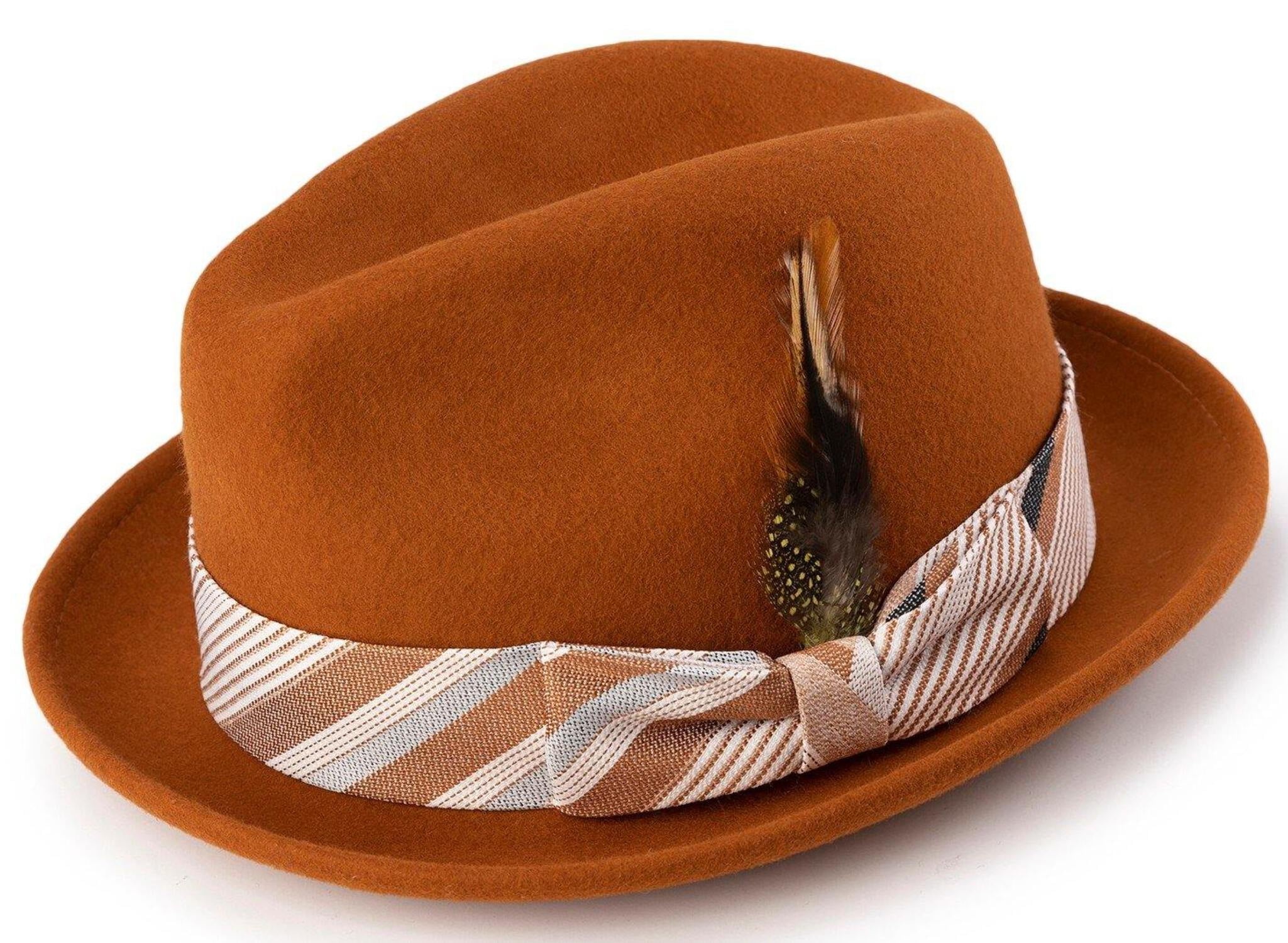 Montique Men's Cognac Color Wool Felt Dress Hat H-1923 - Walmart.com
