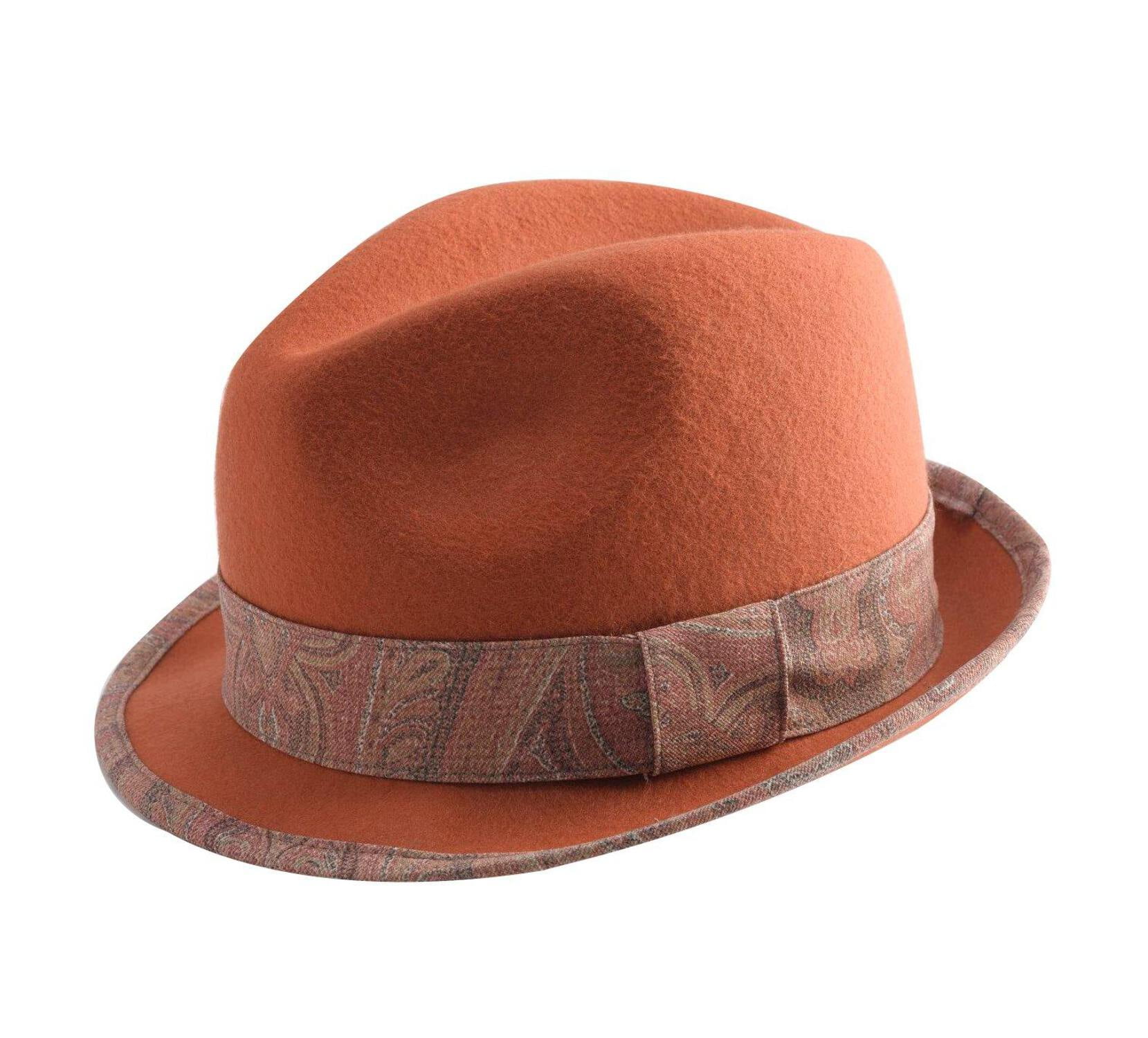 Montique Men's Rust Fedora Stingy Brim Felt Hat H35 Rust - Walmart.com