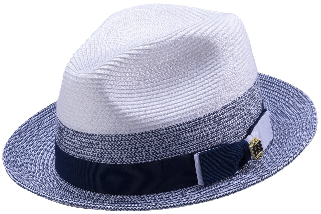Montique Sapphire Two Tone Braided Pinch Fedora Hat H69 - Walmart.com