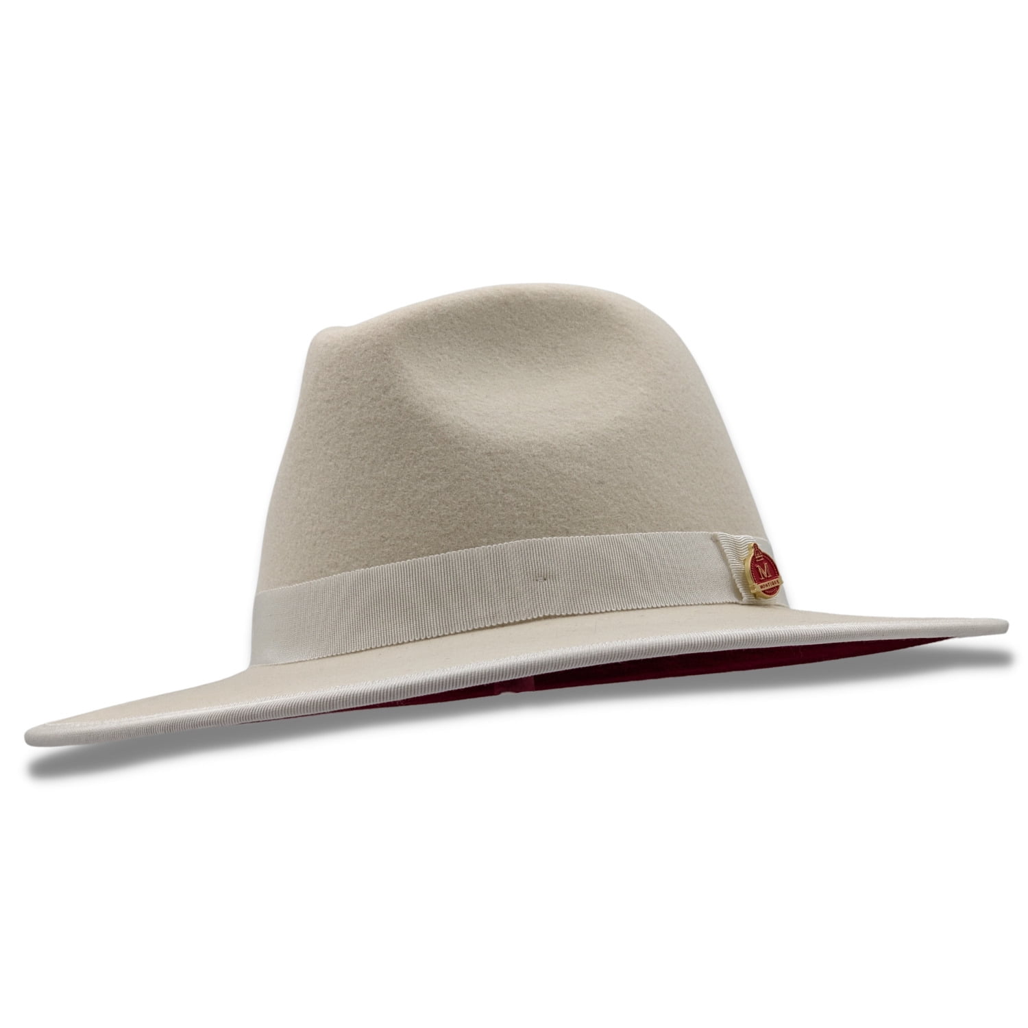 Modernique Collection: Montique White 3 1/8" Brim Red Bottom Wool Felt ...