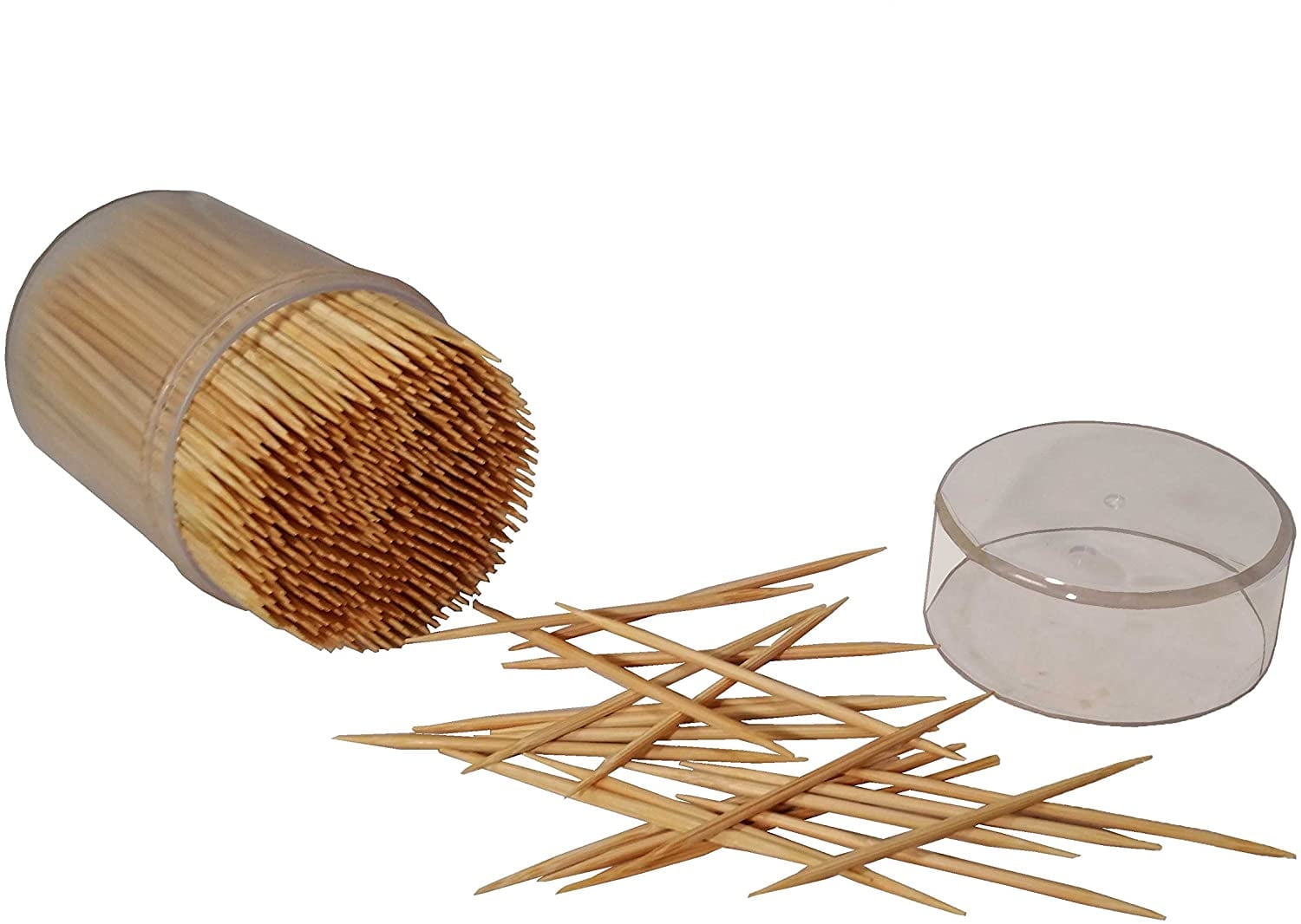 MontoPack Bamboo Wooden Toothpicks 2000 Piece Large Round Teeth Picks ...
