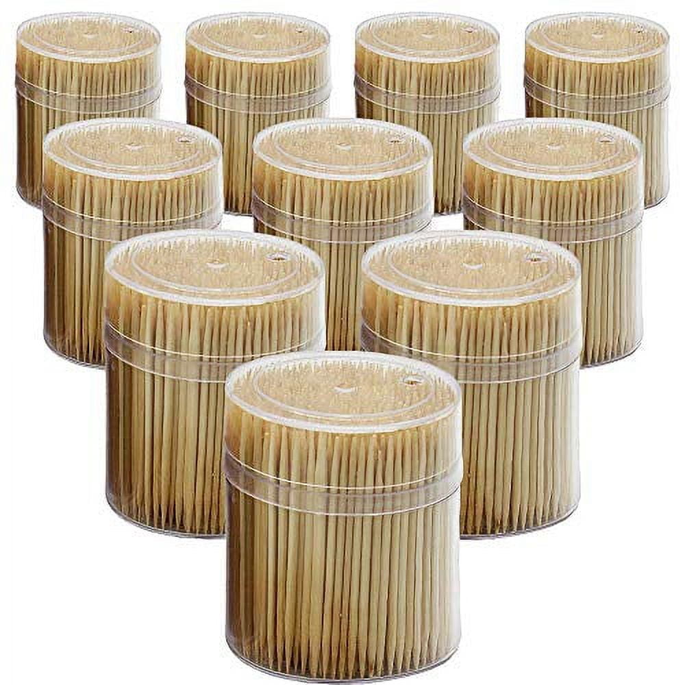 MontoPack Bamboo Wooden Toothpicks | 5000-Piece Large Wood Round ...
