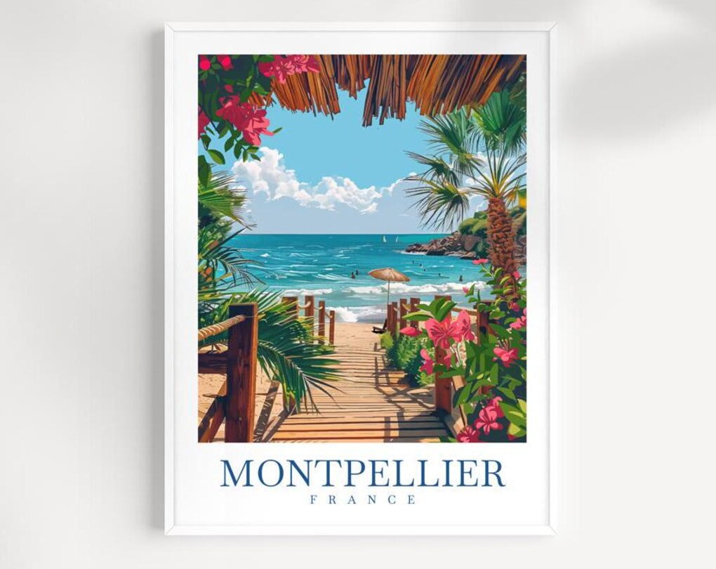 Montpellier Travel Poster Wall Art Montpellier Wall Hanging Home Décor ...