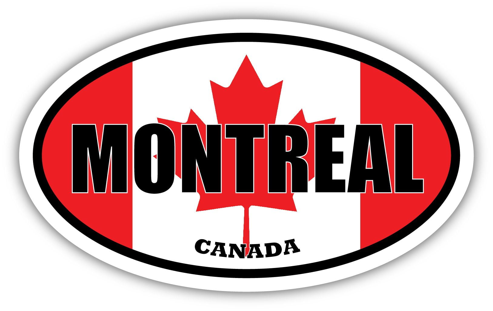 Montreal Canada Flag Oval Decal Vinyl Bumper Sticker 3x5 inches ...