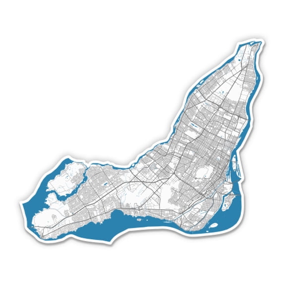 Montreal Canada Map - 12" Vinyl Sticker Waterproof Decal - Walmart.com