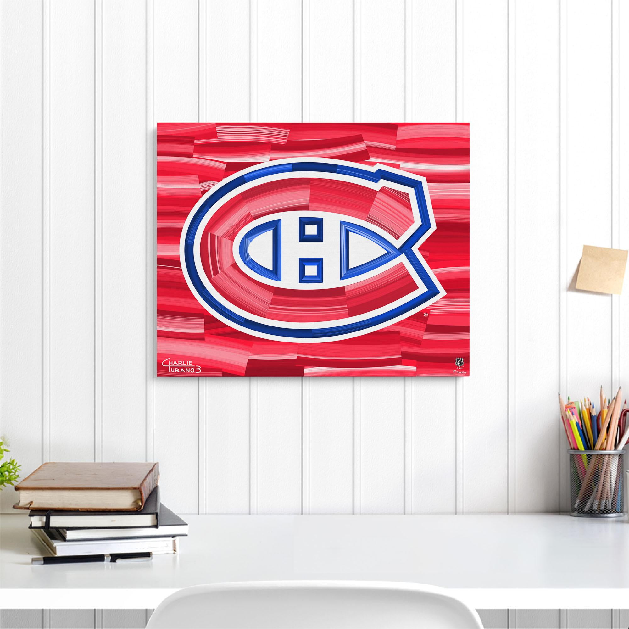 Montreal Canadiens Stretched 16" x 20" Embellished Canvas Giclee Print ...