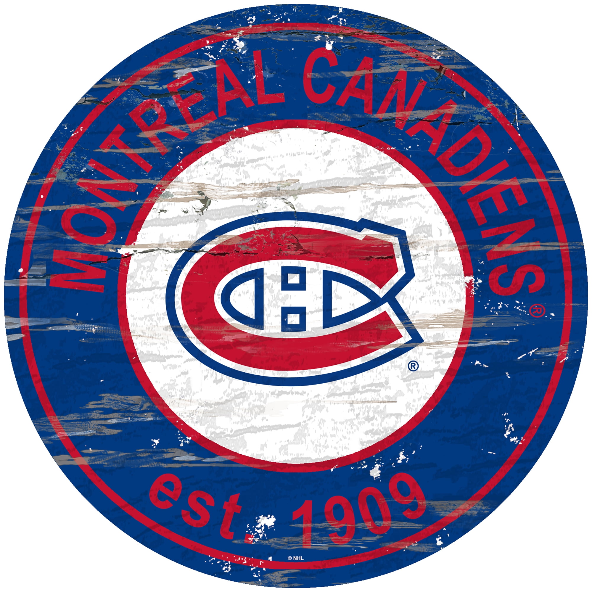Montreal Canadiens 24'' x 24'' Distressed Round Sign - Walmart.com
