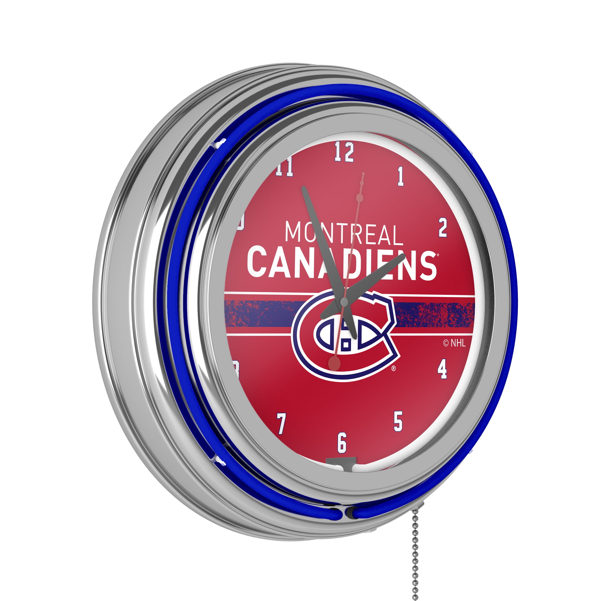 Montreal Canadiens Logo Retro Neon Analog Wall Clock with Pull Chain ...