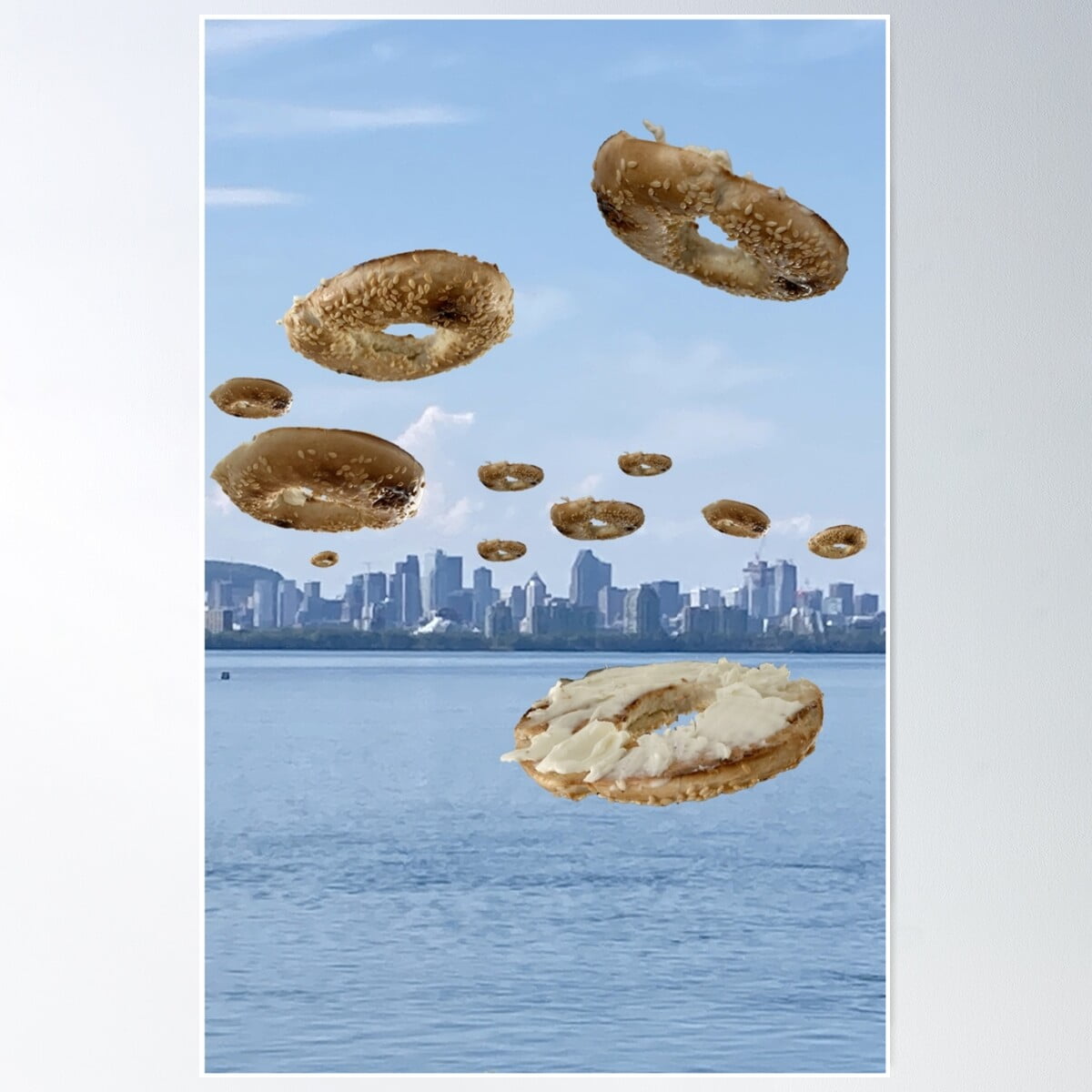 Montreal Cheese Cream Bagel Invasion Real Poster Wall Art, Modern Wall ...