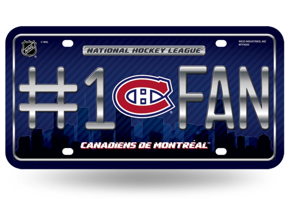 Montreal Hockey Canadiens #1 Fan Metal License Plate Tag - Number One ...