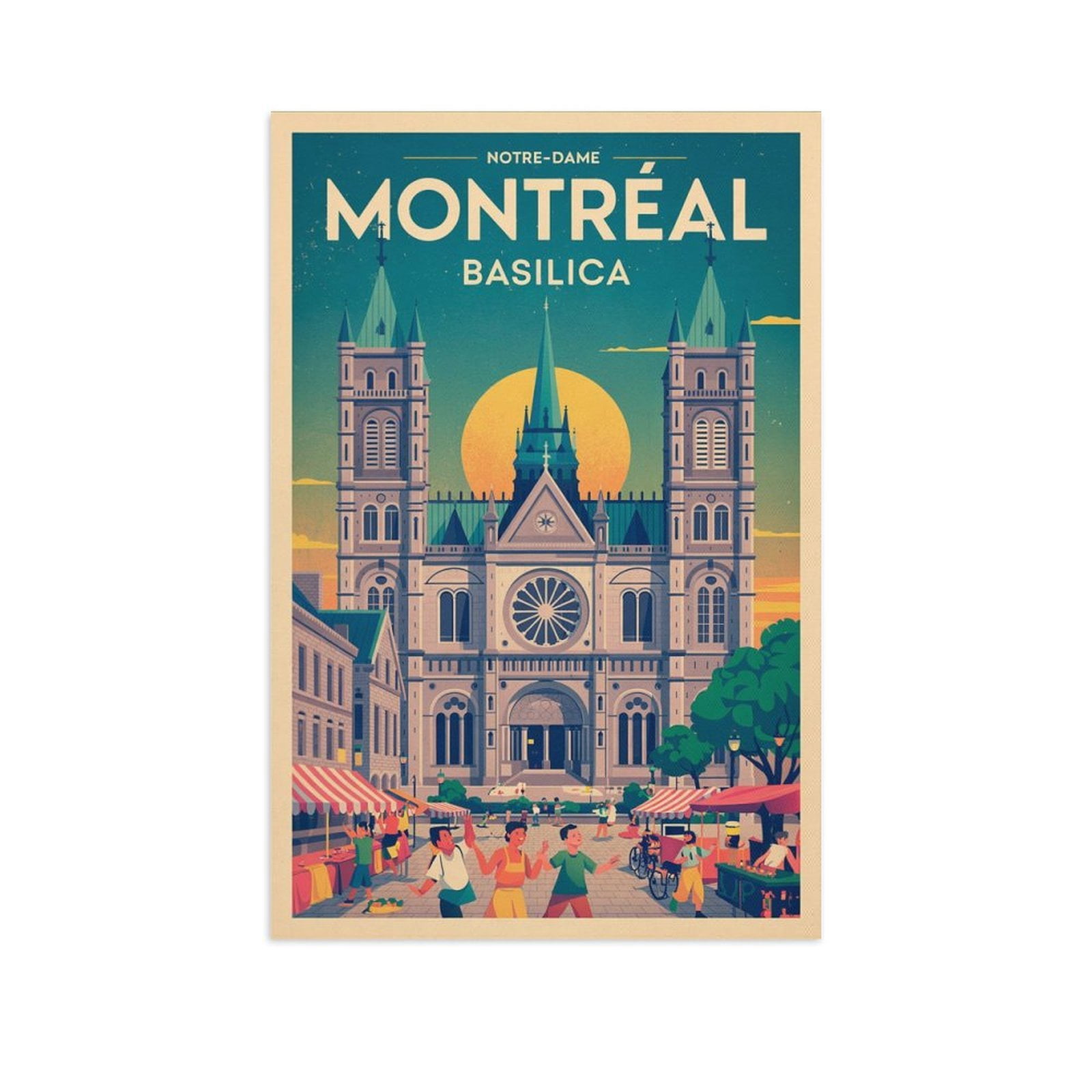 Montreal Retro Travel Poster Vintage Canadian City Tourism Wall Art ...