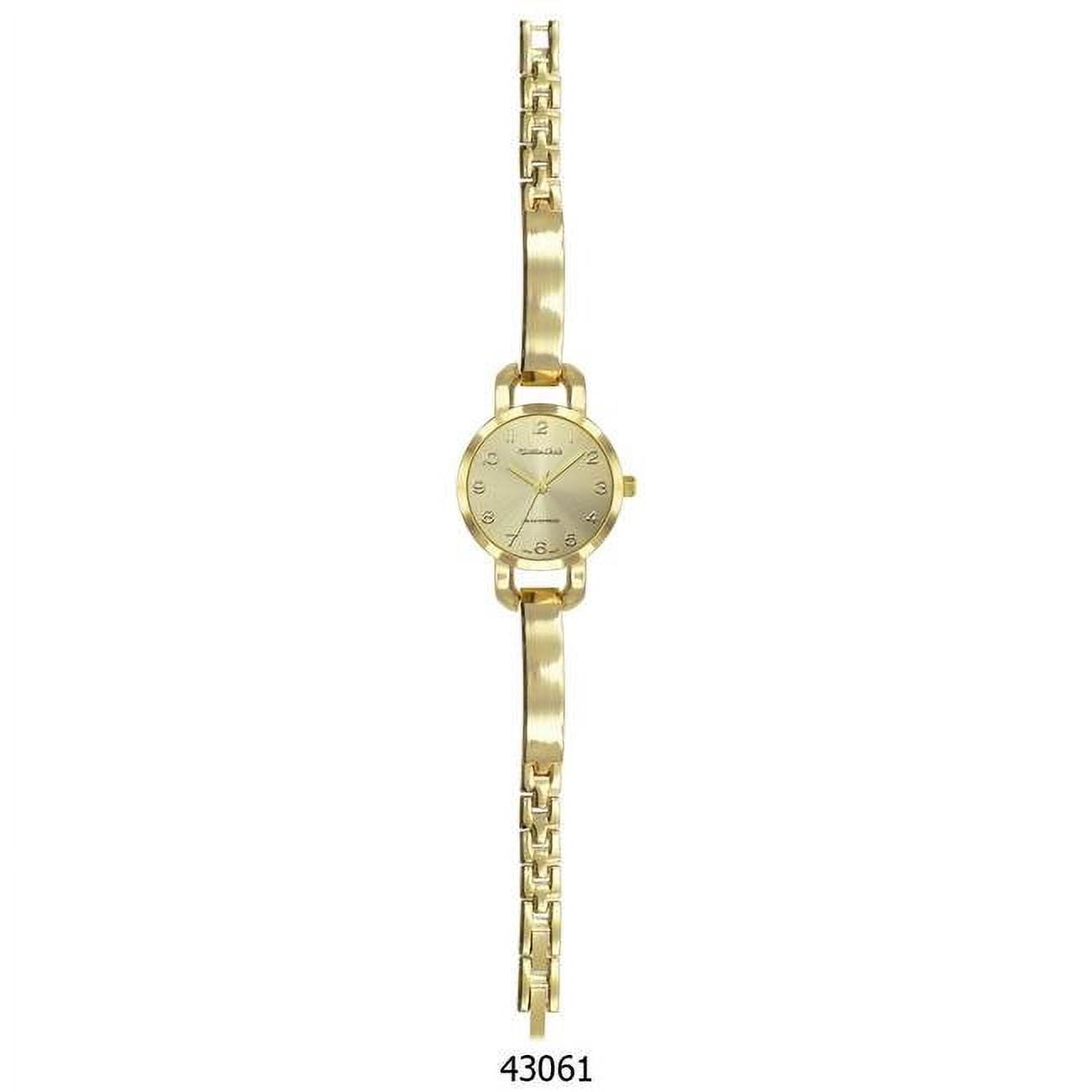 Montres Carlo 43061 IP Gold Bracelet Ladies Watch with Gold Case & Gold ...