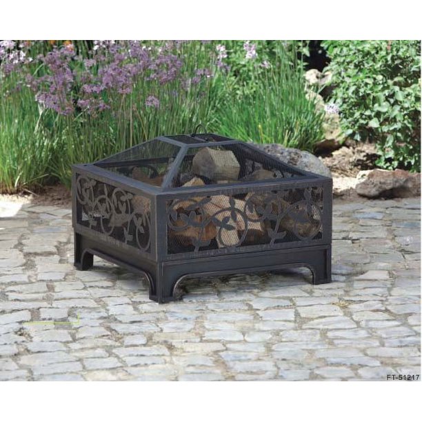 Montreux 26 inch Square Steel Fire Pit, Antique Bronze - Walmart ...
