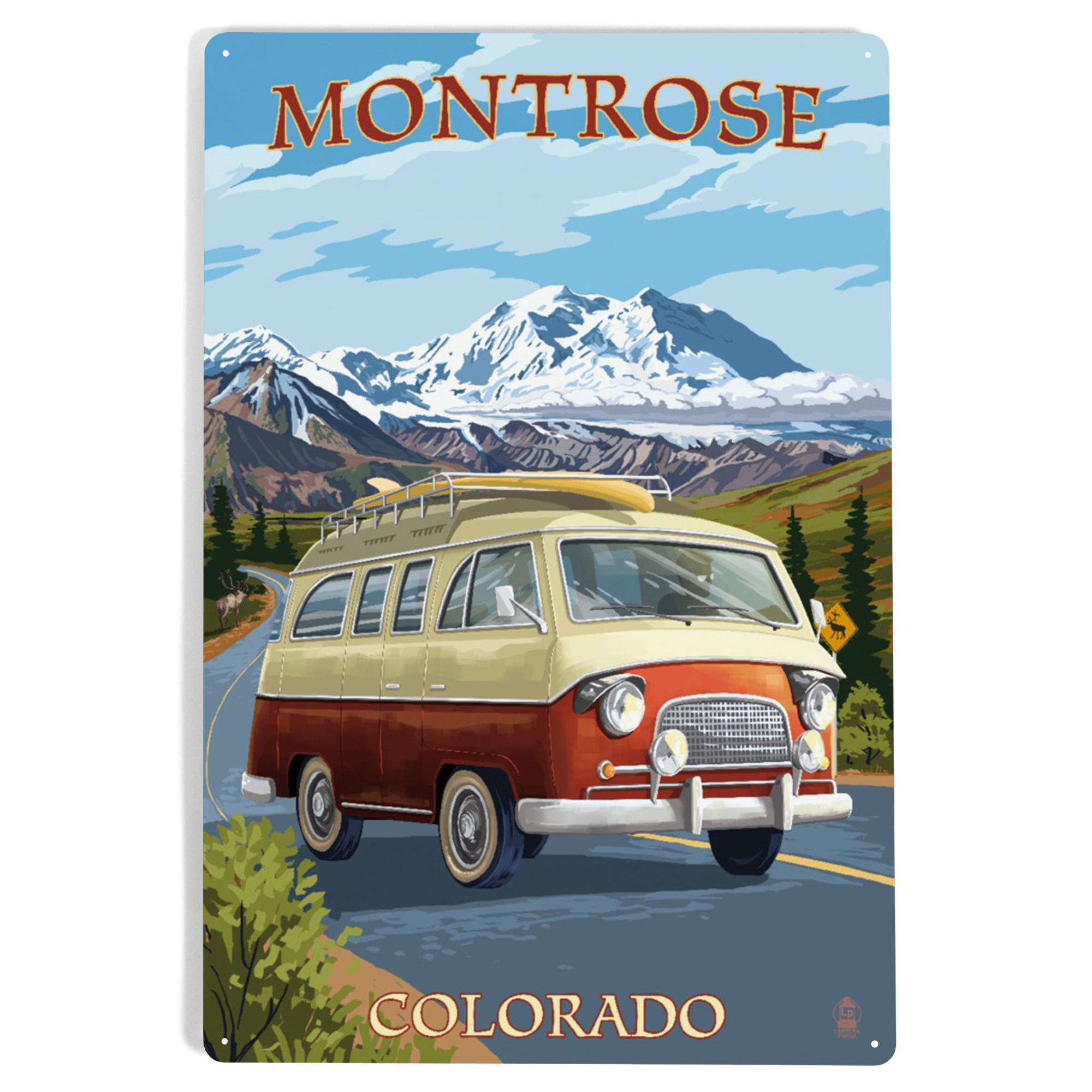 Montrose, Colorado, Camper Van Mountain Drive (12x18 Aluminum Art ...