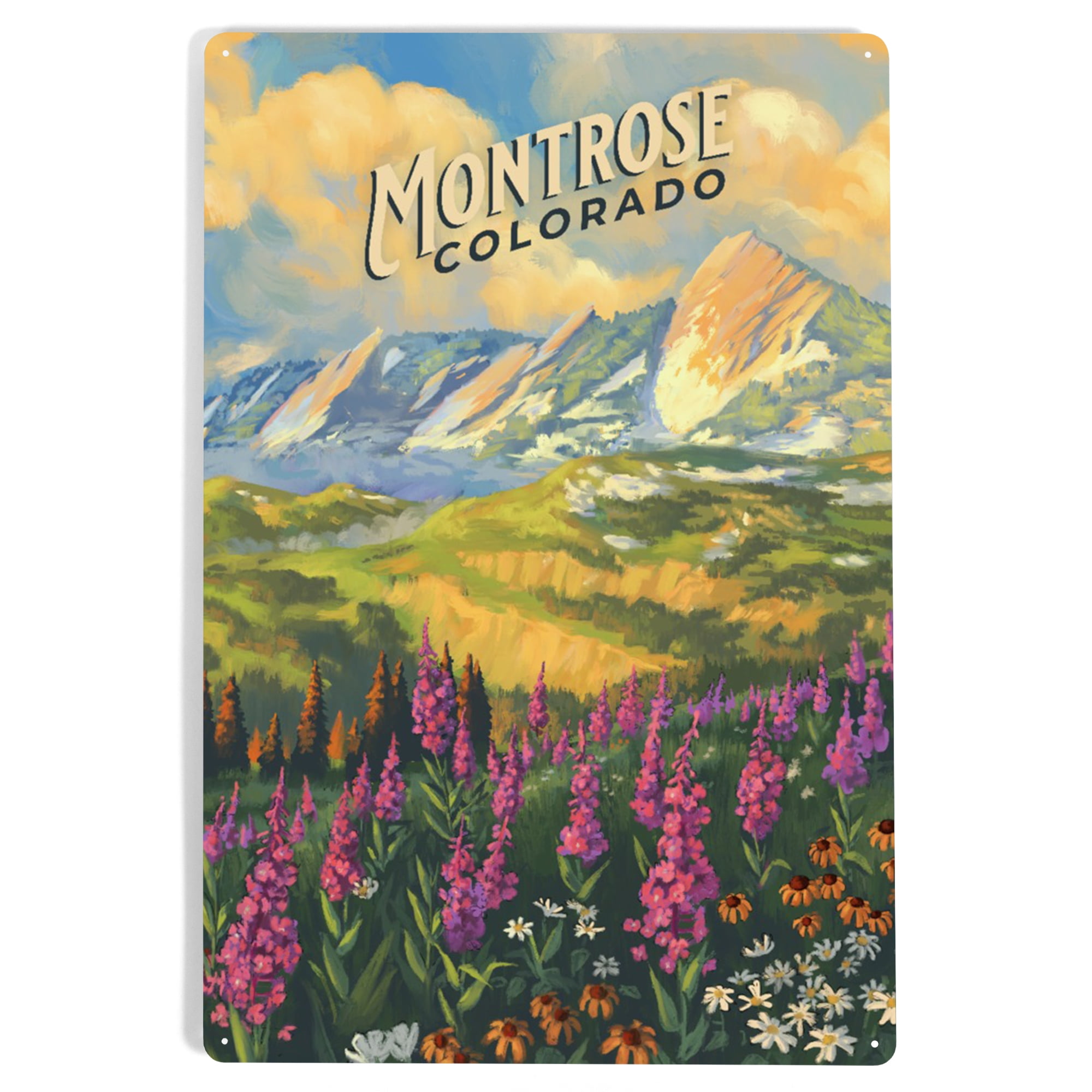 Montrose, Colorado, Flatirons, Oil Painting (12x18 Aluminum Art, Indoor ...
