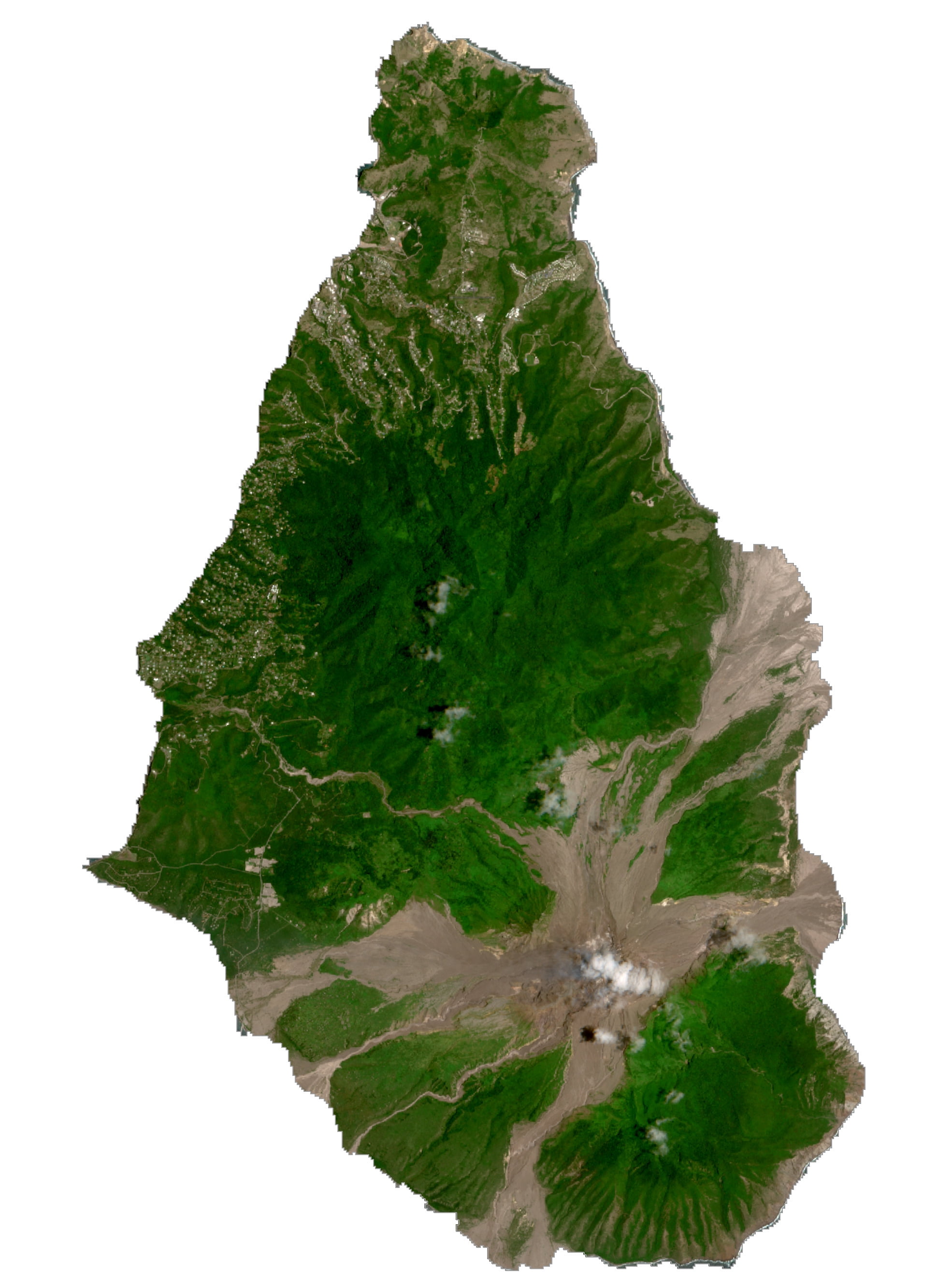 Montserrat Satellite Map GLOSSY POSTER PICTURE PHOTO PRINT BANNER ...