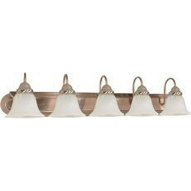 Monument 5-Light Vanity Fixture, Brushed Nickel, 36 X 7-5/8 In., Uses ...