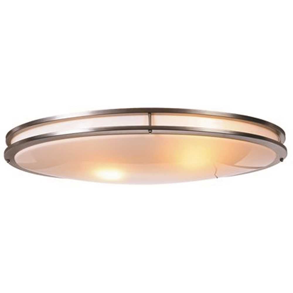 Monument 614011 2-Light 32-Watt T9 Brushed Nickel Oval Flushmount ...