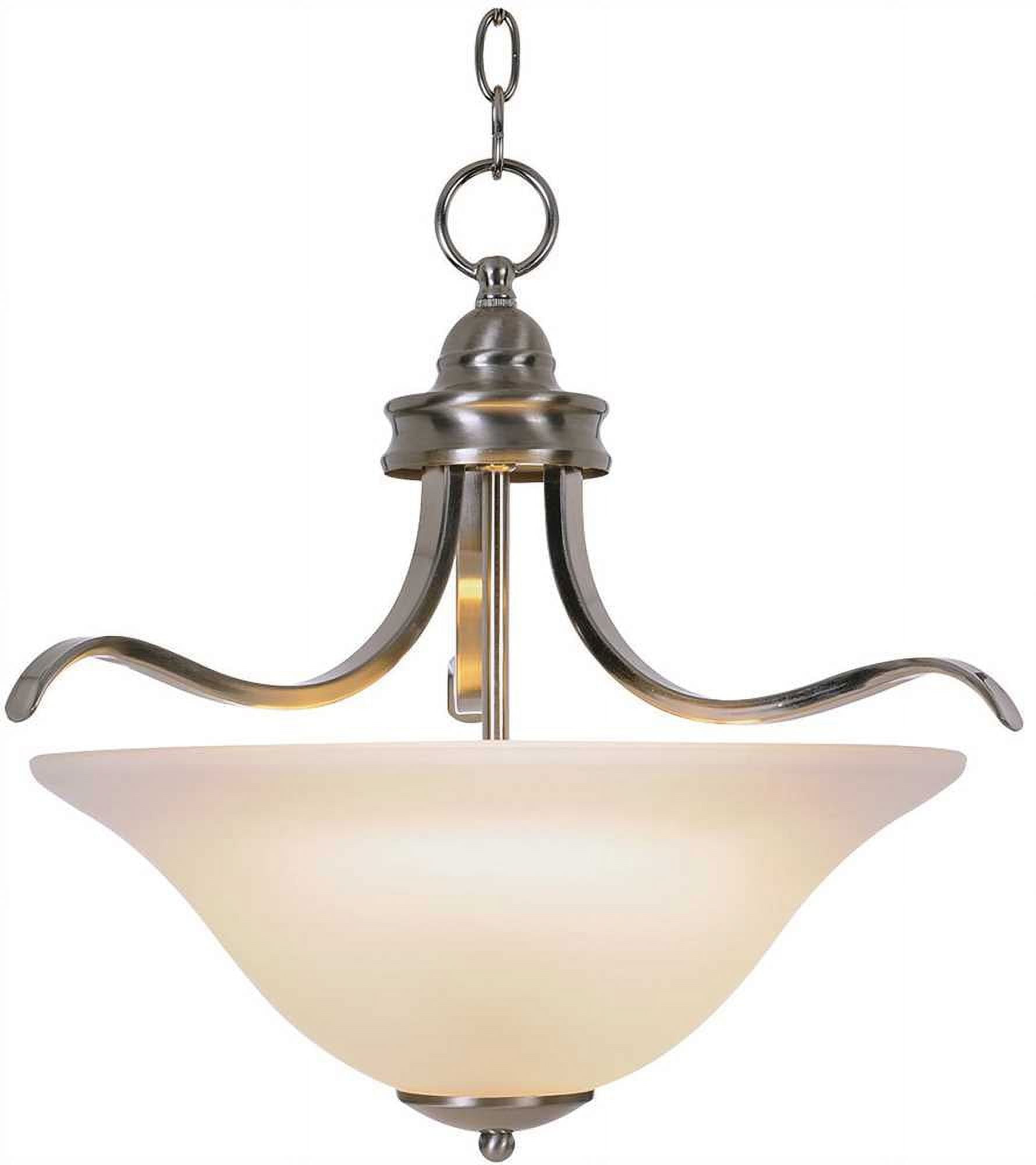 Monument 617248 3-Light Brushed Nickel Pendant with Frosted Glass ...
