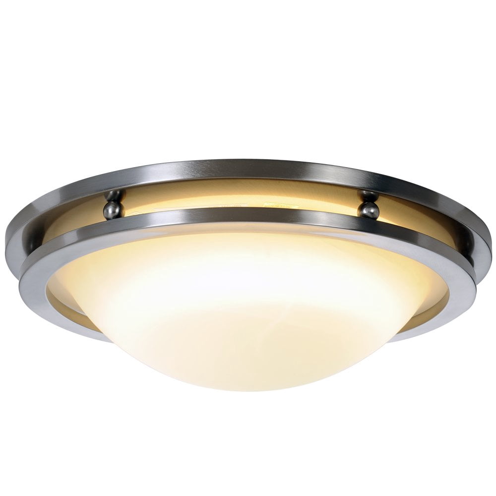 Monument 617612 Contemporary Flush Mount Ceiling Fixture, Brushed ...