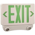 Monument Combination Led Exit Sign And Emergency Light, Green Lettering ...