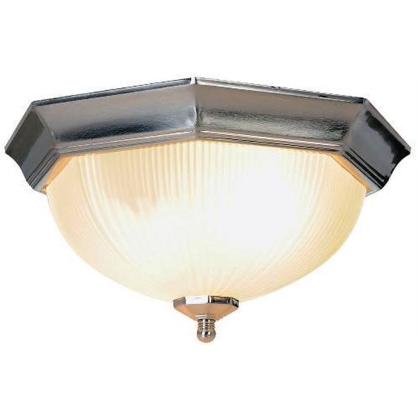 Monument Decorative Ceiling Fixture, Brushed Nickel, 12'', Uses 2 60 ...