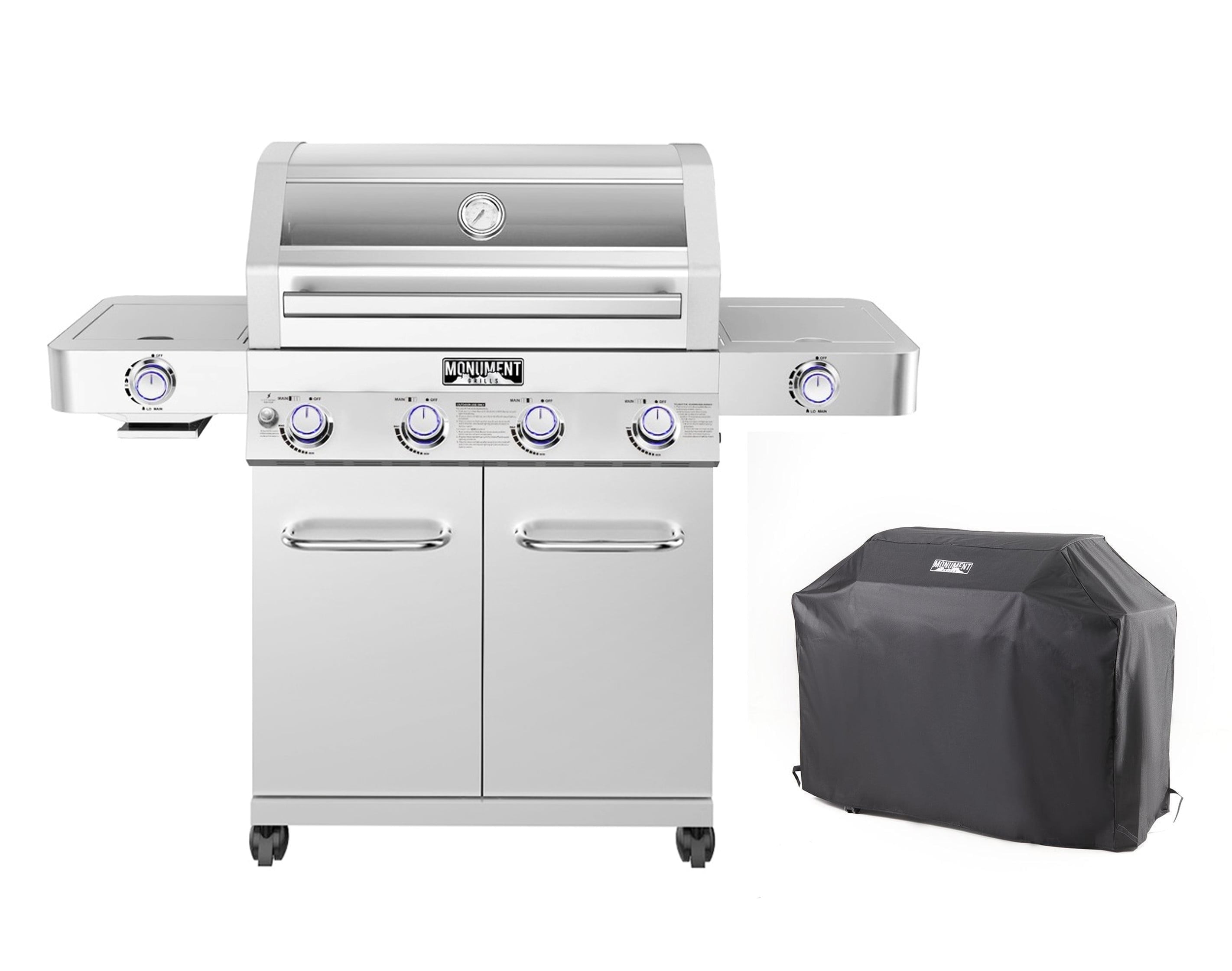 Monument Grills 4-Burner Propane Gas Grill in Stainless with Clear View ...