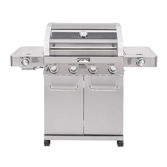 Monument Grills 4-Burner Liquid Propane Gas Grill, 48,000 BTU Stainless ...