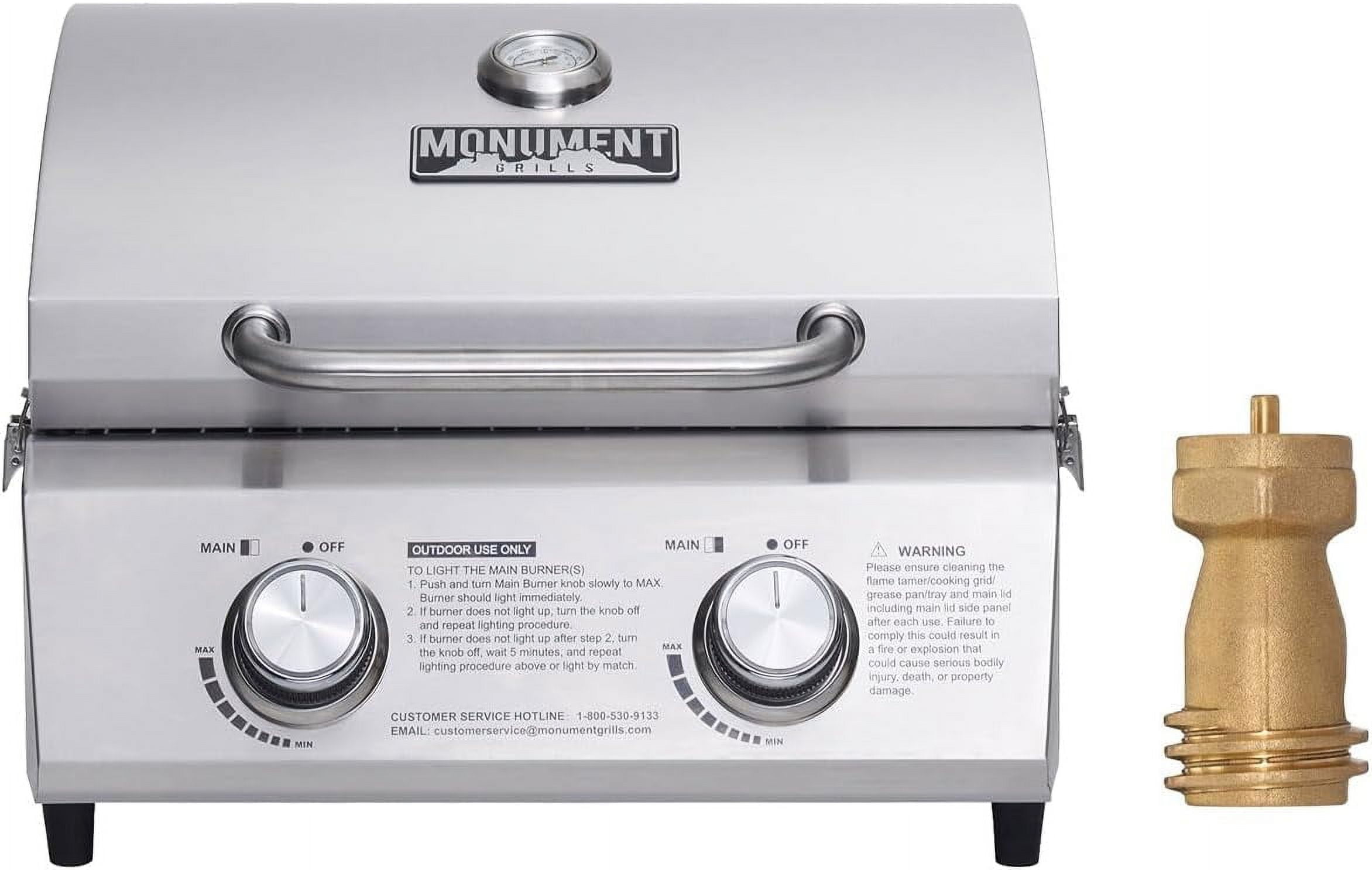 Monument Grills Tabletop Propane Gas Grill for Outdoor Portable Camping ...