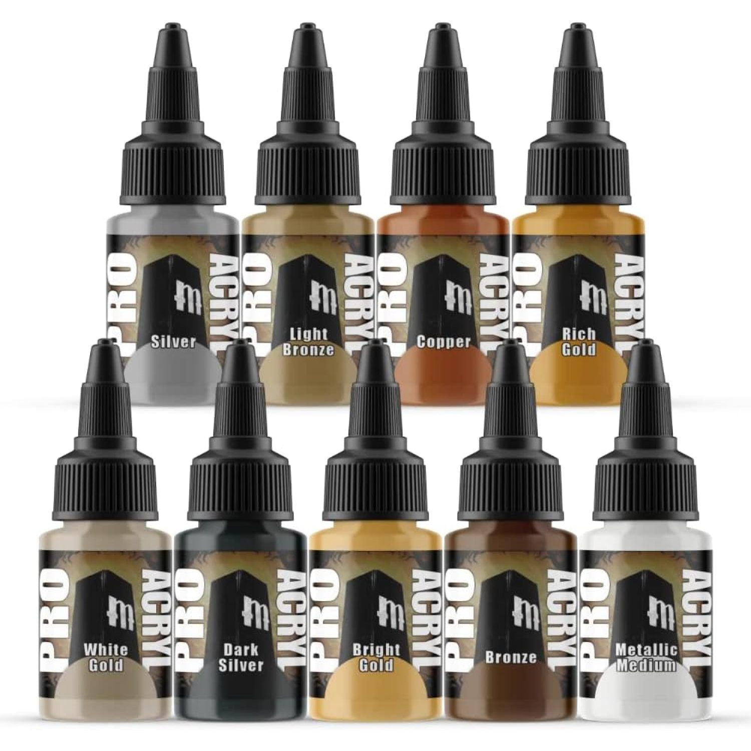 Monument Hobbies Pro Acryl Metallic Set Acrylic Model Paints for ...