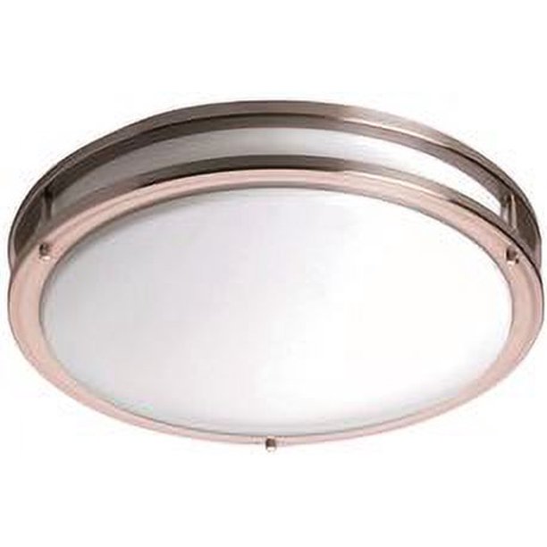 Monument Led Flush Mount Ceiling Fixture, Satin Nickel, 14 X 4 In ...