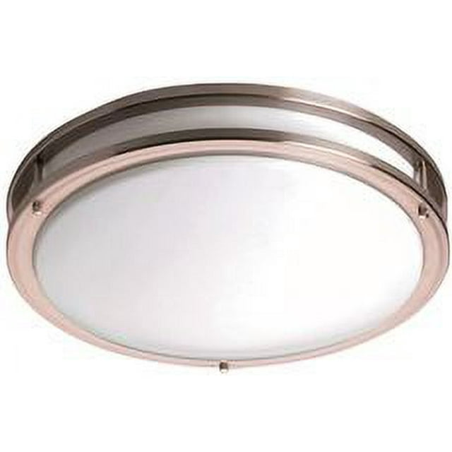 Monument Led Flush Mount Ceiling Fixture, Satin Nickel, 14 X 4 In ...