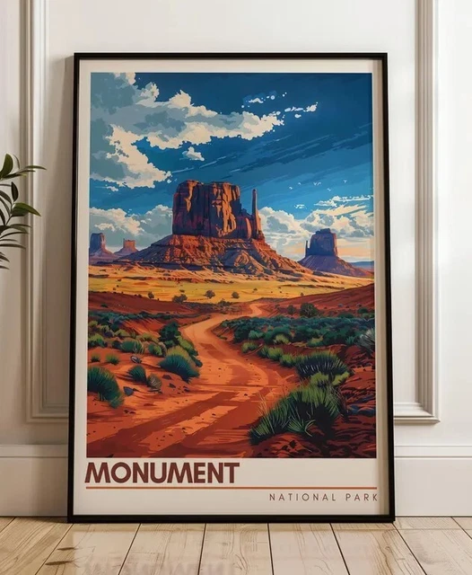 Monument National Park Travel Poster - United States Wall Art Print NO ...