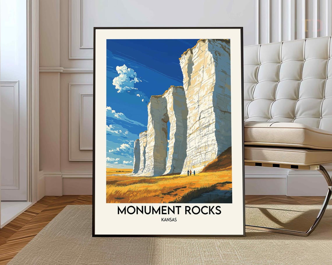 Monument Rocks Poster, Monument Rocks Print, Monument Rockschalk ...
