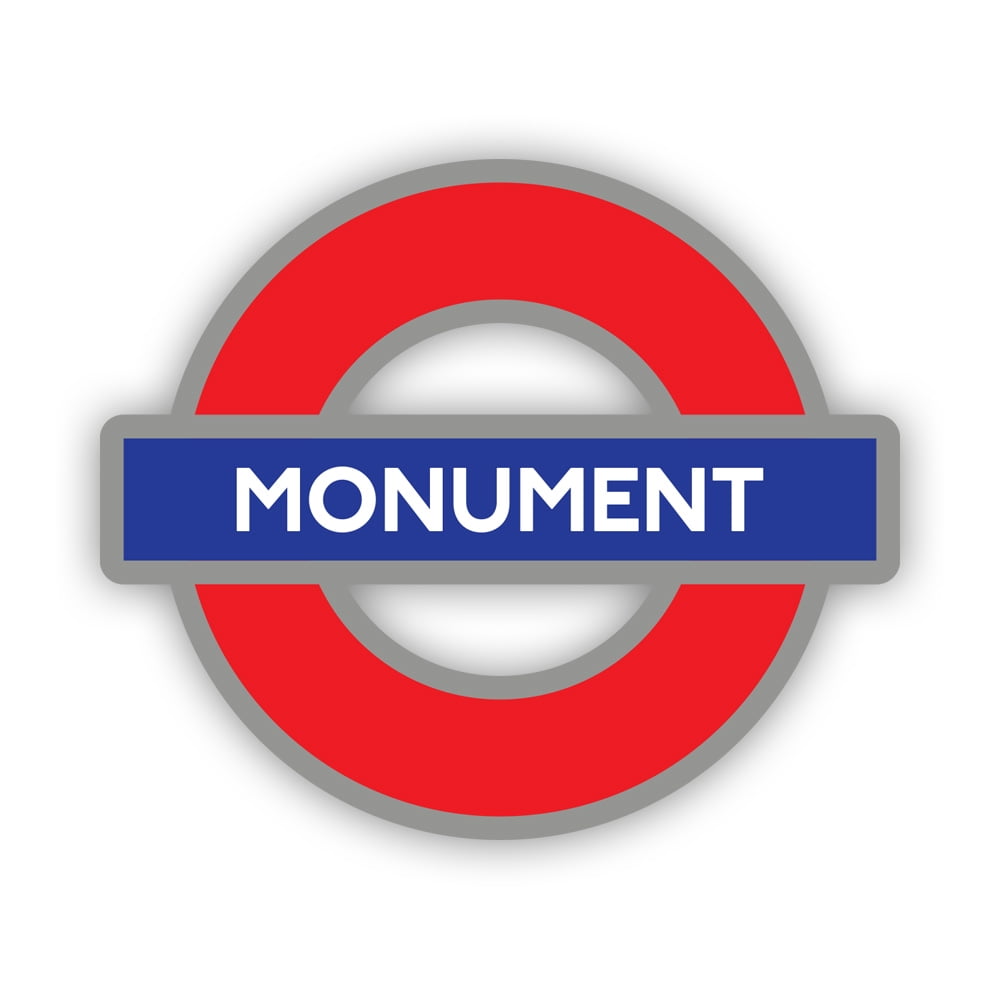 Monument Tube Sign Roundel Sticker Decal - Self Adhesive Vinyl ...