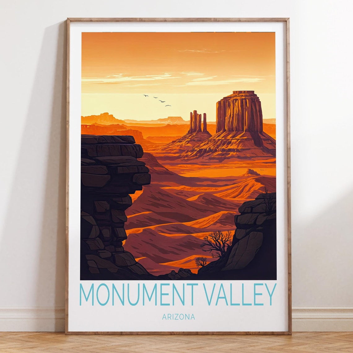 Monument Valley Arizona Travel Poster, Monument Valley Travel Wall Art ...