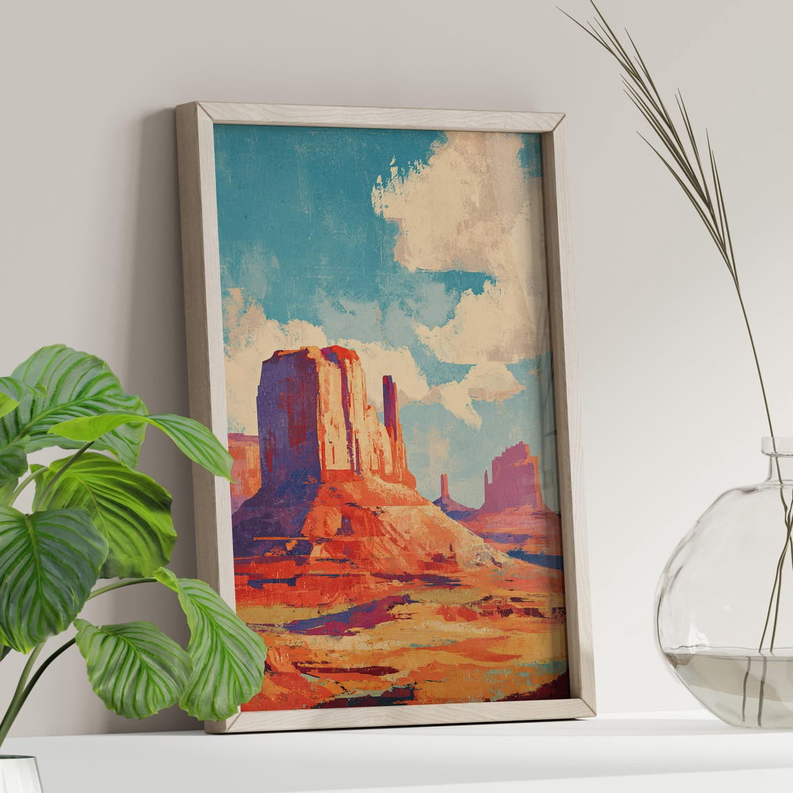 Monument Valley Arizona Vintage Travel Travel 1930S Enit Style Sunlit ...